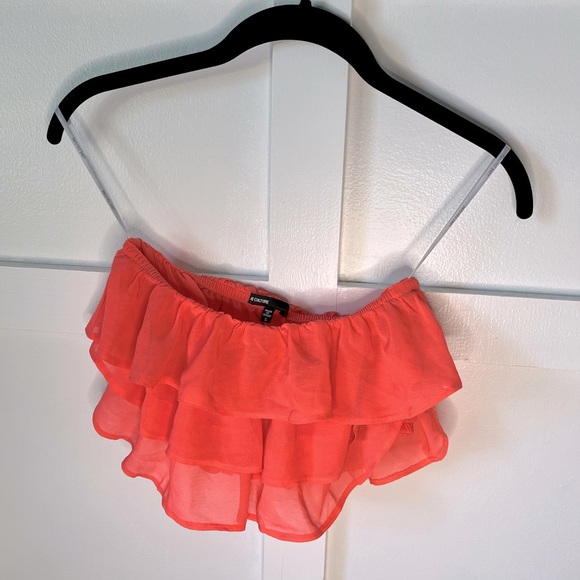 Tops | Womens Small Love Culture Tiered Layer Crop Top Bright Red ...